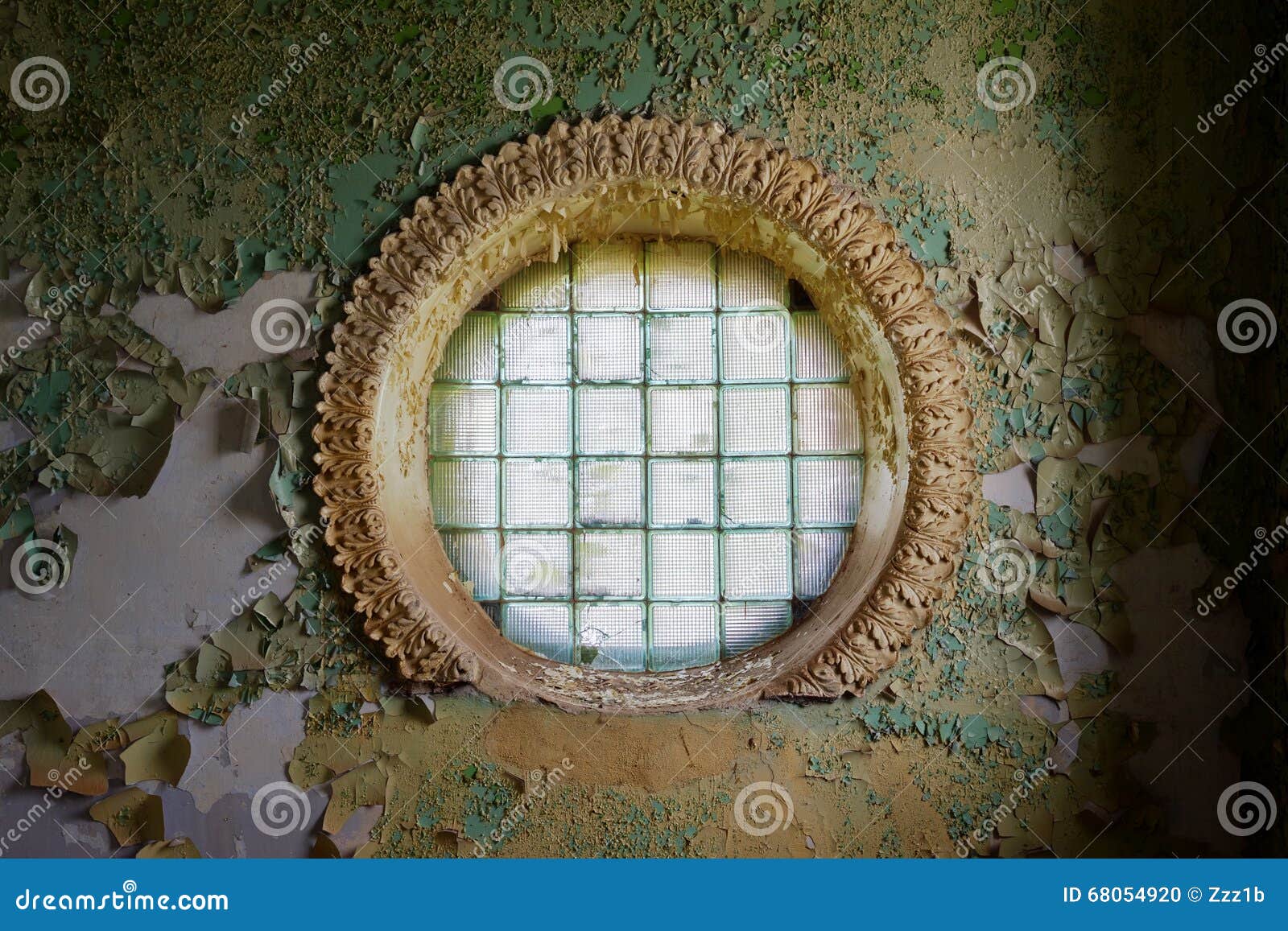 Glass bricks round window stock photo. Image of interior - 68054920