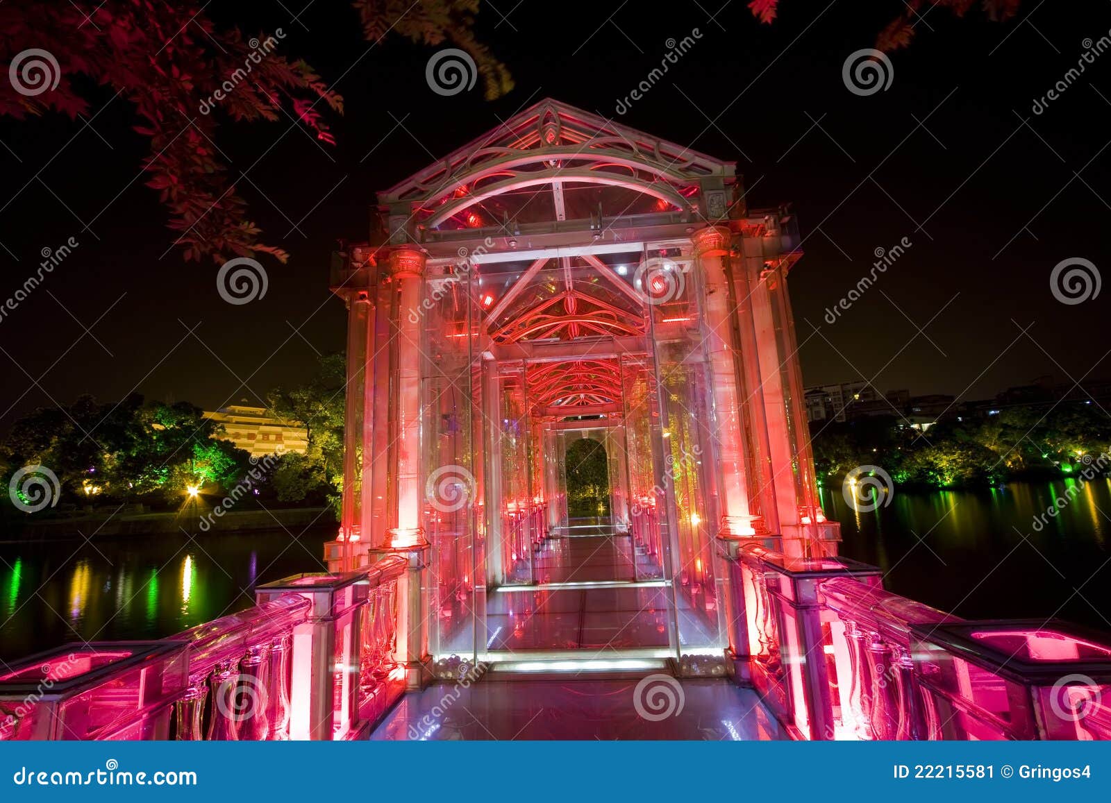 Glass Bridge at the Banyan Lake Guilin Stock Image - Image of guilin ...