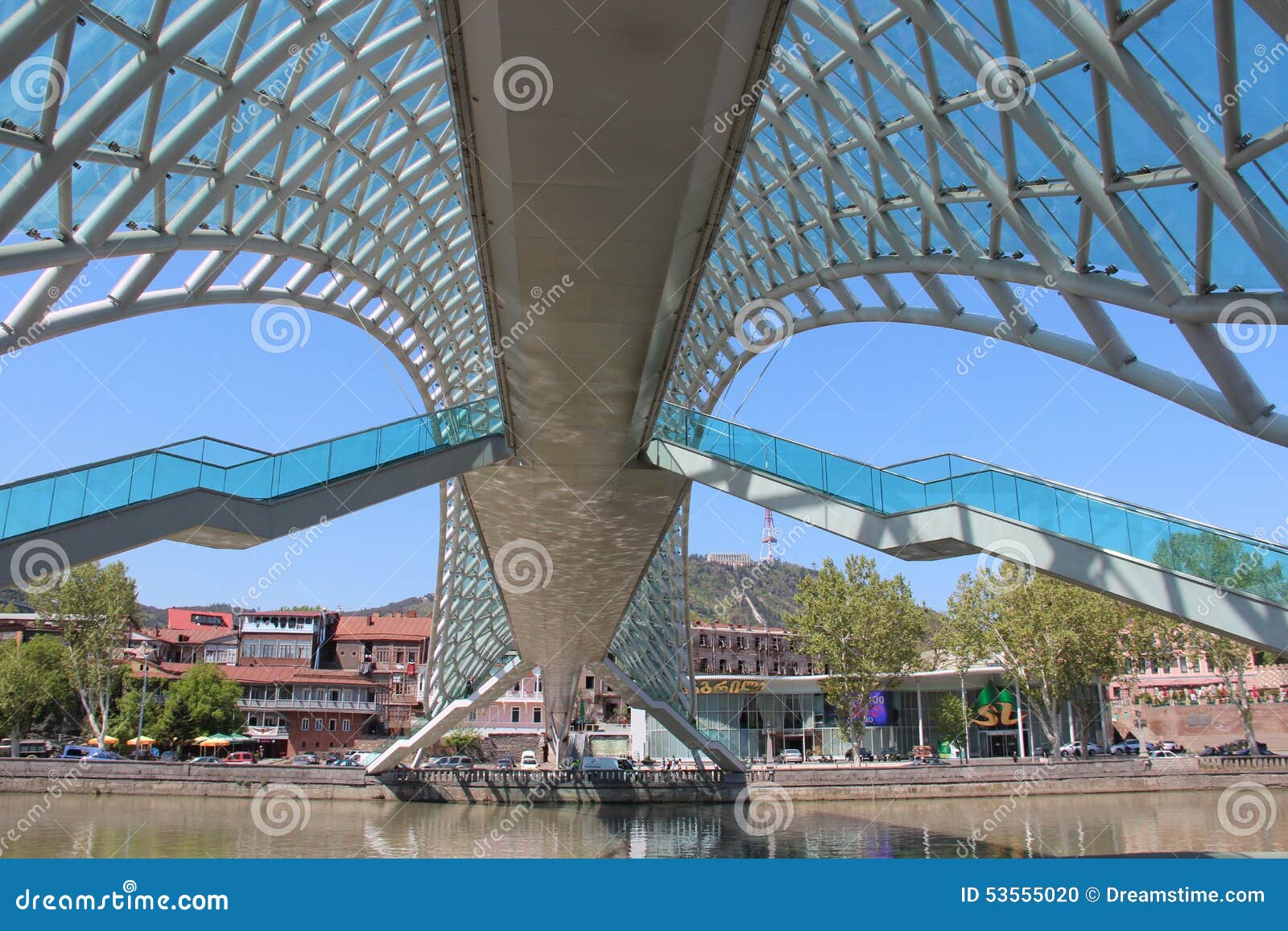 Glass Bridge in Tbilisi, Georgia Editorial Image - Image of river ...