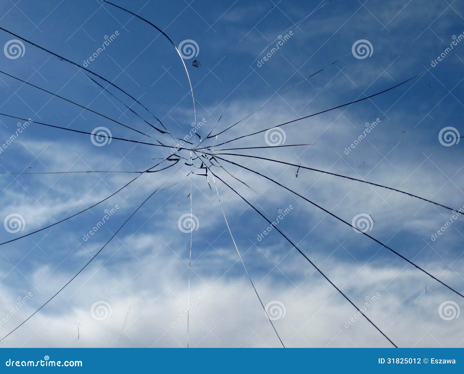 Glass Broken Cracks Splinters Stock Photo - Image of detail, blue: 31825012