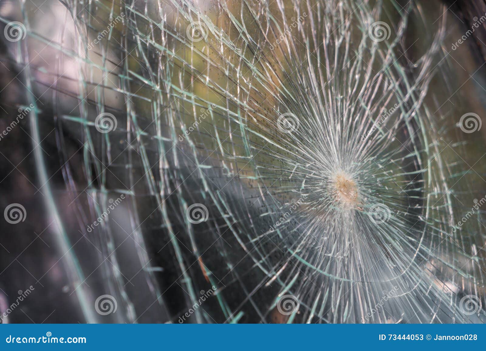 Glass Broken Cracks Splinters in Front of Car . ( Filtered Image Stock ...