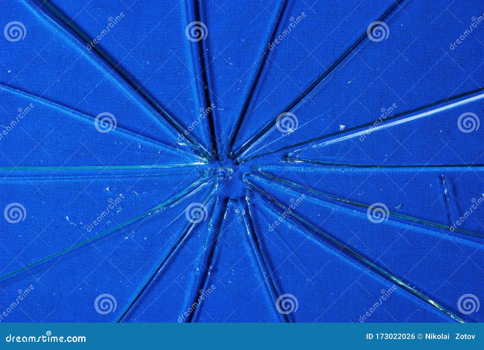 Glass is Broken-cracks and Splinters Unique Pattern on a Blue Abstract ...