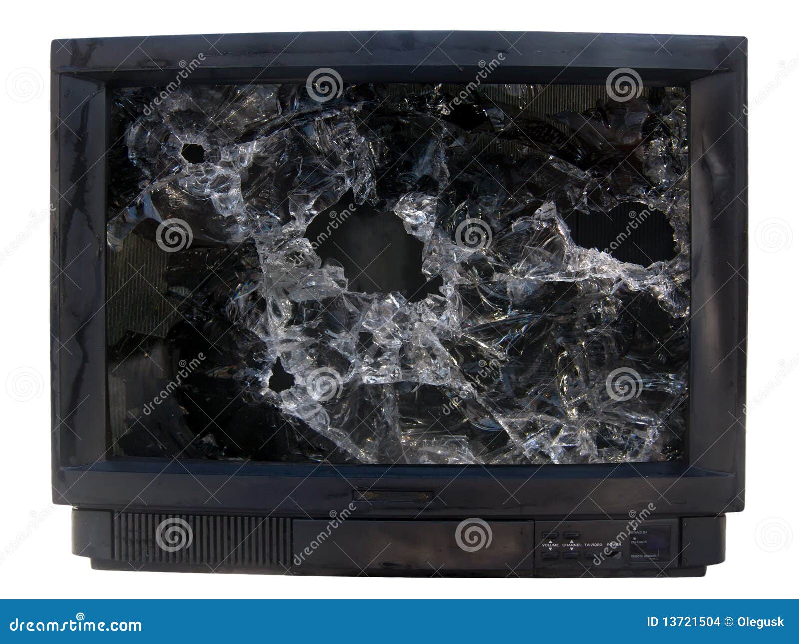 Glass broken TV stock photo. Image of glass, television - 13721504