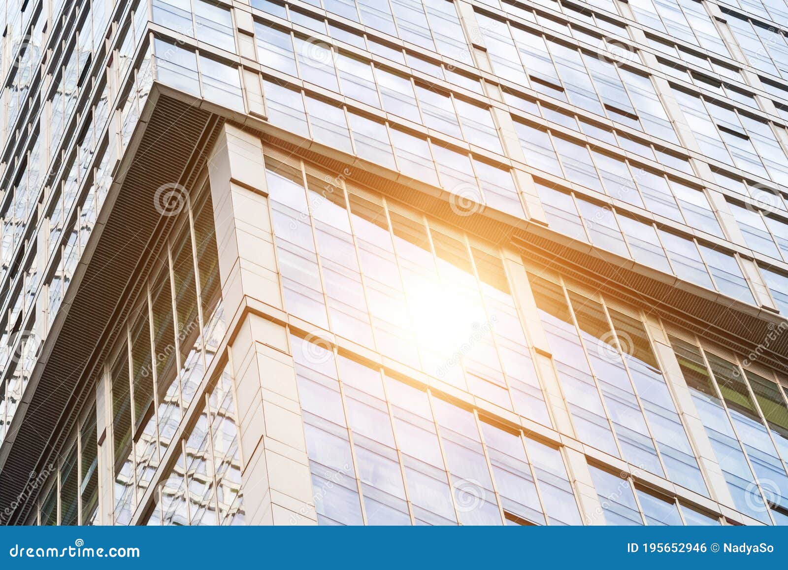 Glass Building Abstract Background with Sun Reflection Editorial Photo ...