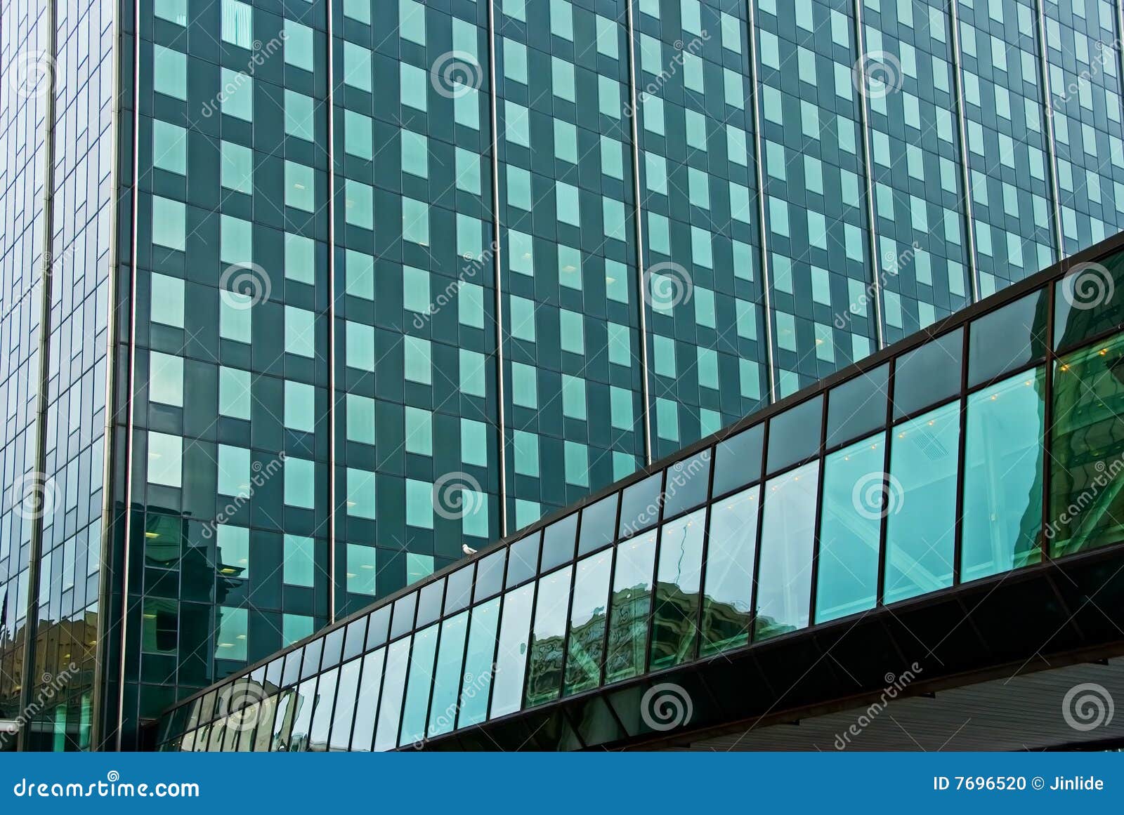 Glass Building with Enclosed Walkway Stock Photo - Image of ...