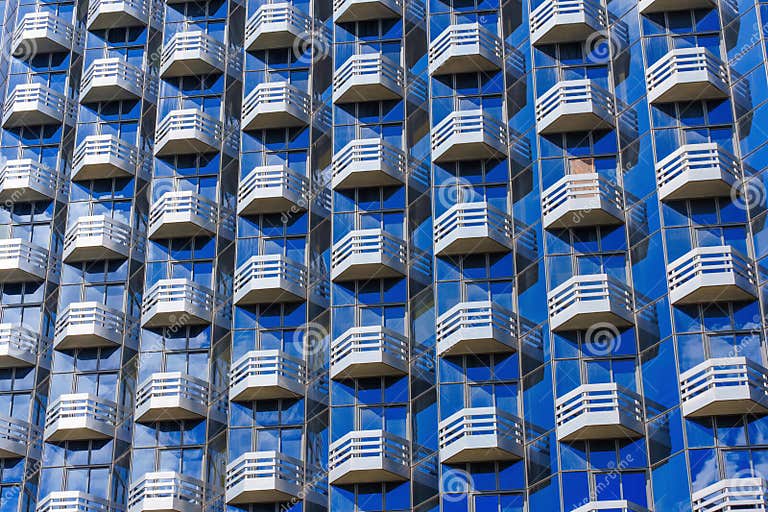 Glass Building Facade With Balcony Pattern Abstract Background Stock Image Image Of Modern