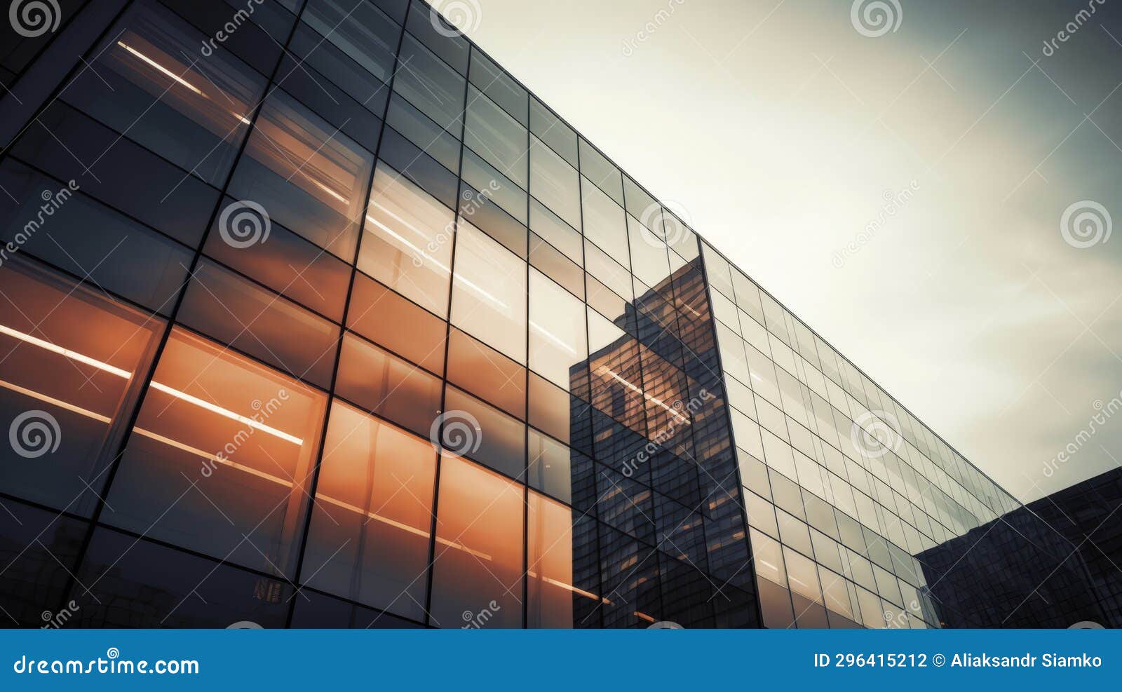 A Glass Building with a Reflection of a Building Stock Photo - Image of ...