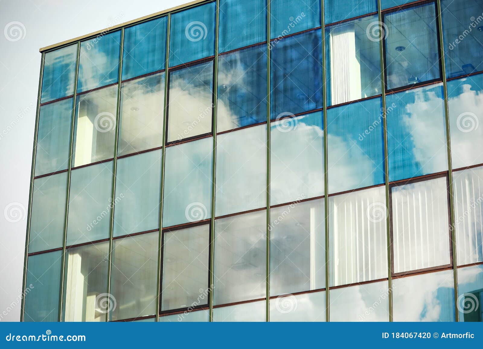 Glass Building with Sky and Clouds Reflection in Windows Stock Photo ...