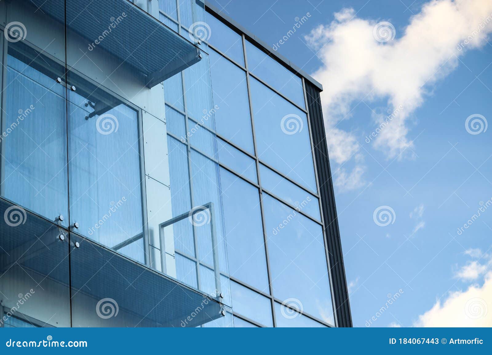 Glass Building with Sky and Clouds Reflection in Windows Stock Image ...