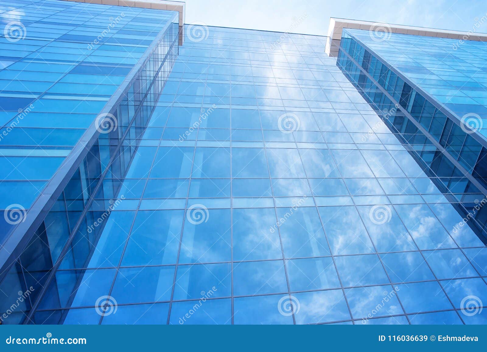 Glass Building Wall with Sky Reflection Stock Image - Image of ...