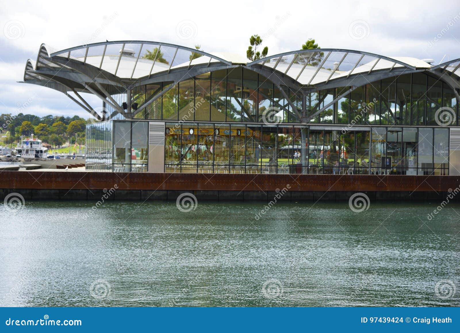 Glass building on water stock photo. Image of straight - 97439424