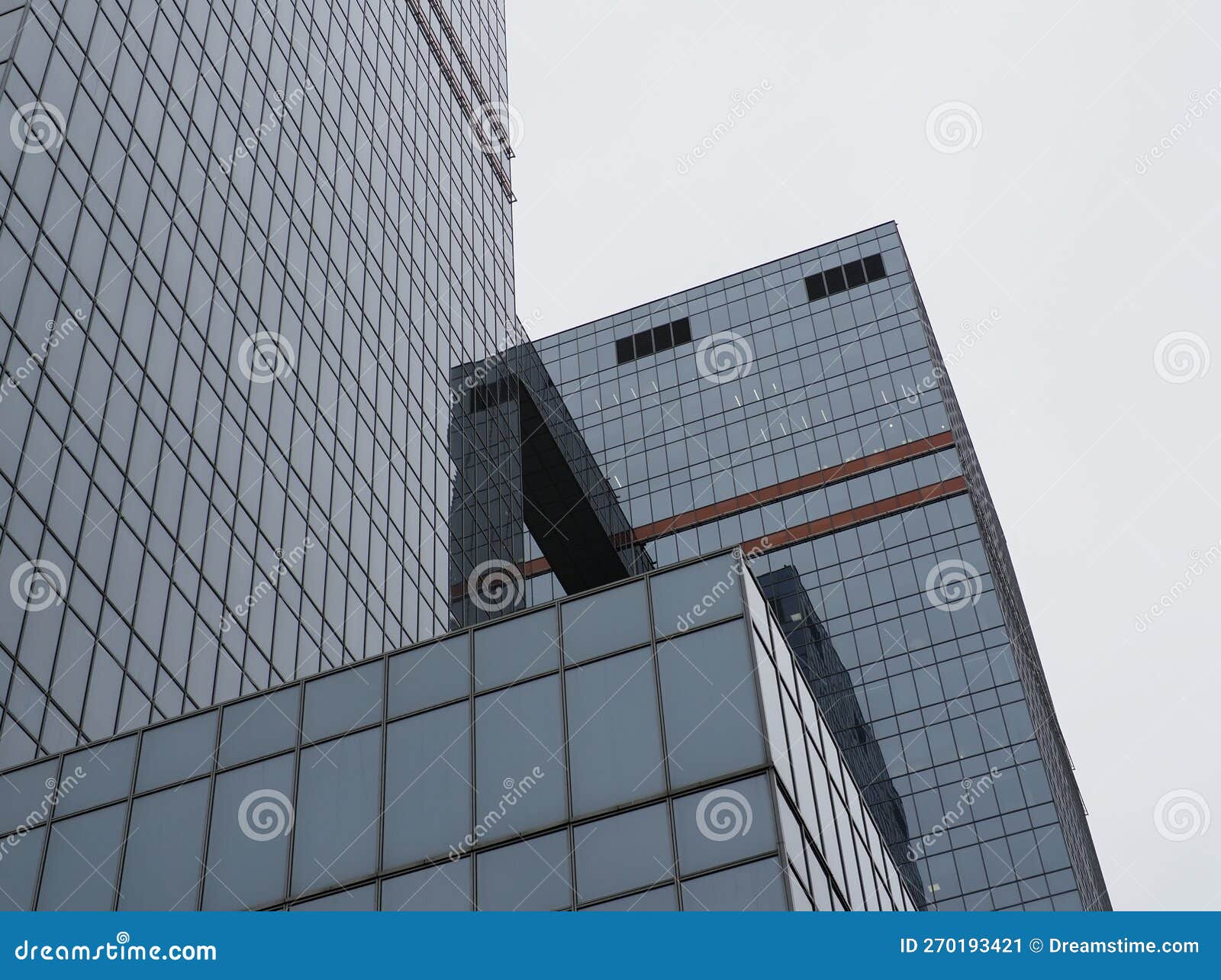 Glass Buildings of Skyscraper and Grey Sky Stock Image - Image of ...