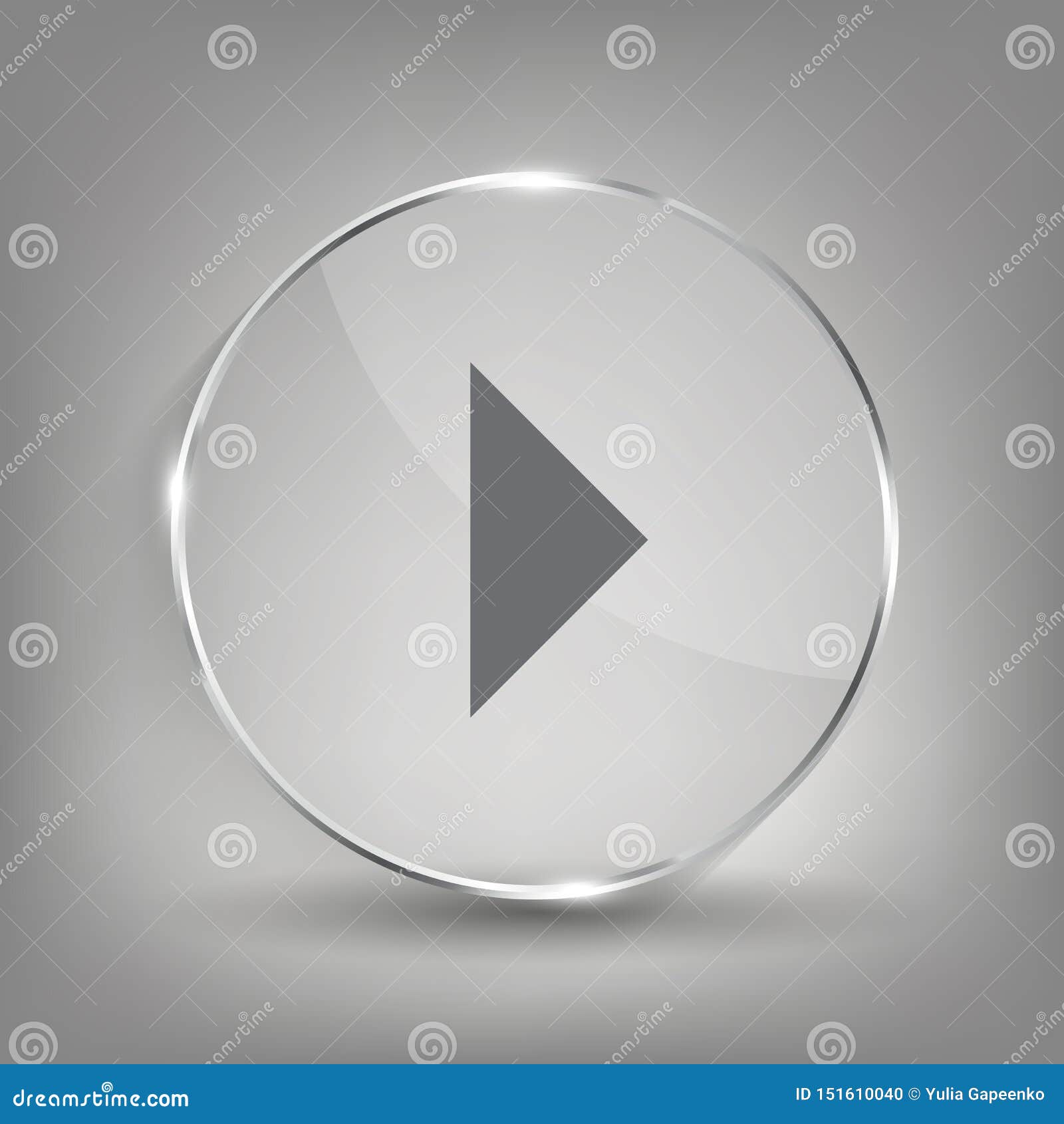 Glass Button Media Icon. Vector Illustration Stock Vector ...