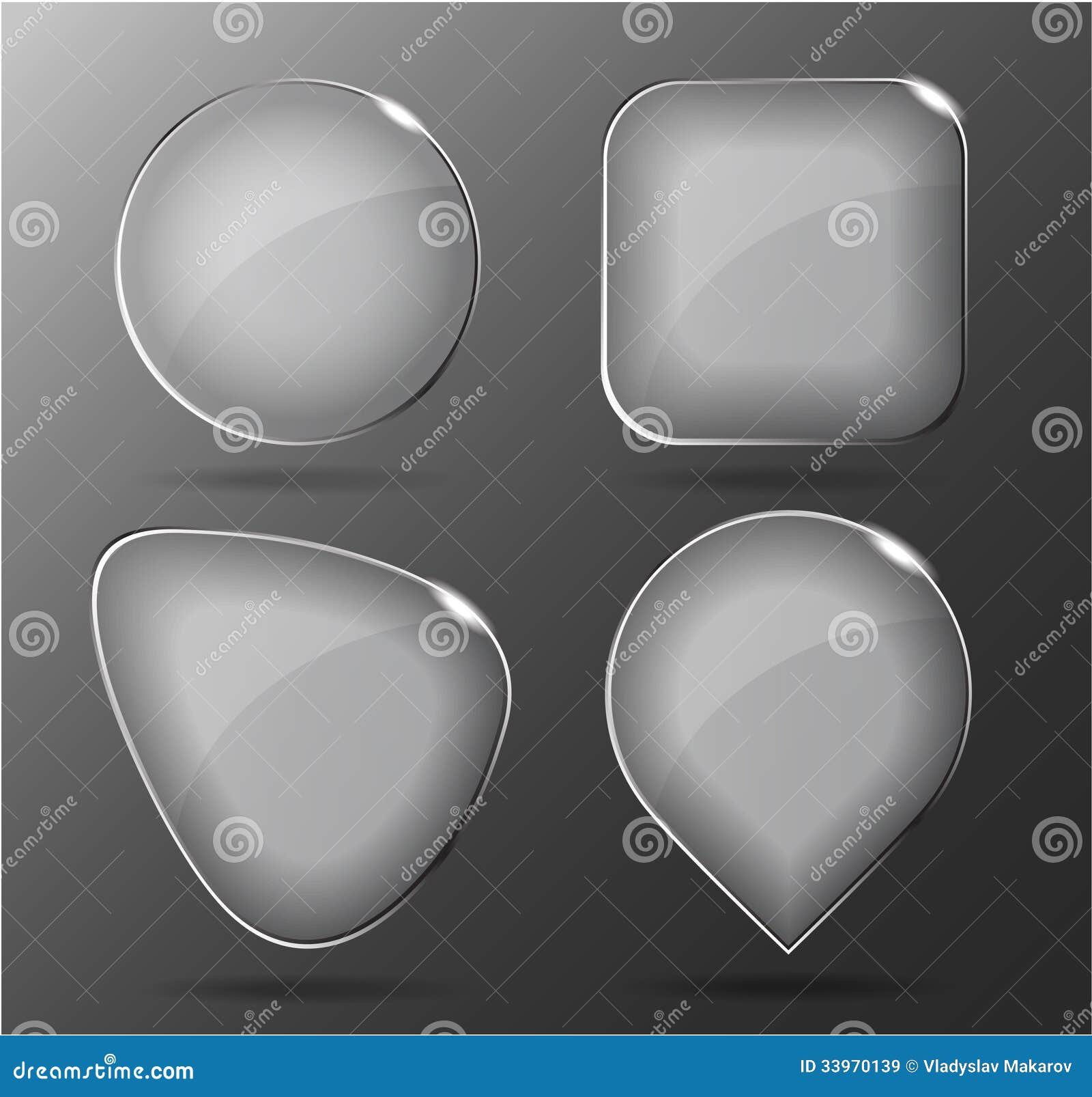 Glass buttons stock vector. Illustration of collection - 33970139