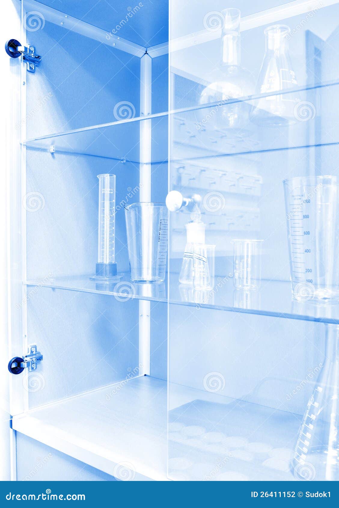 Glass Cabinet with Test Tubes Stock Photo - Image of laboratory ...