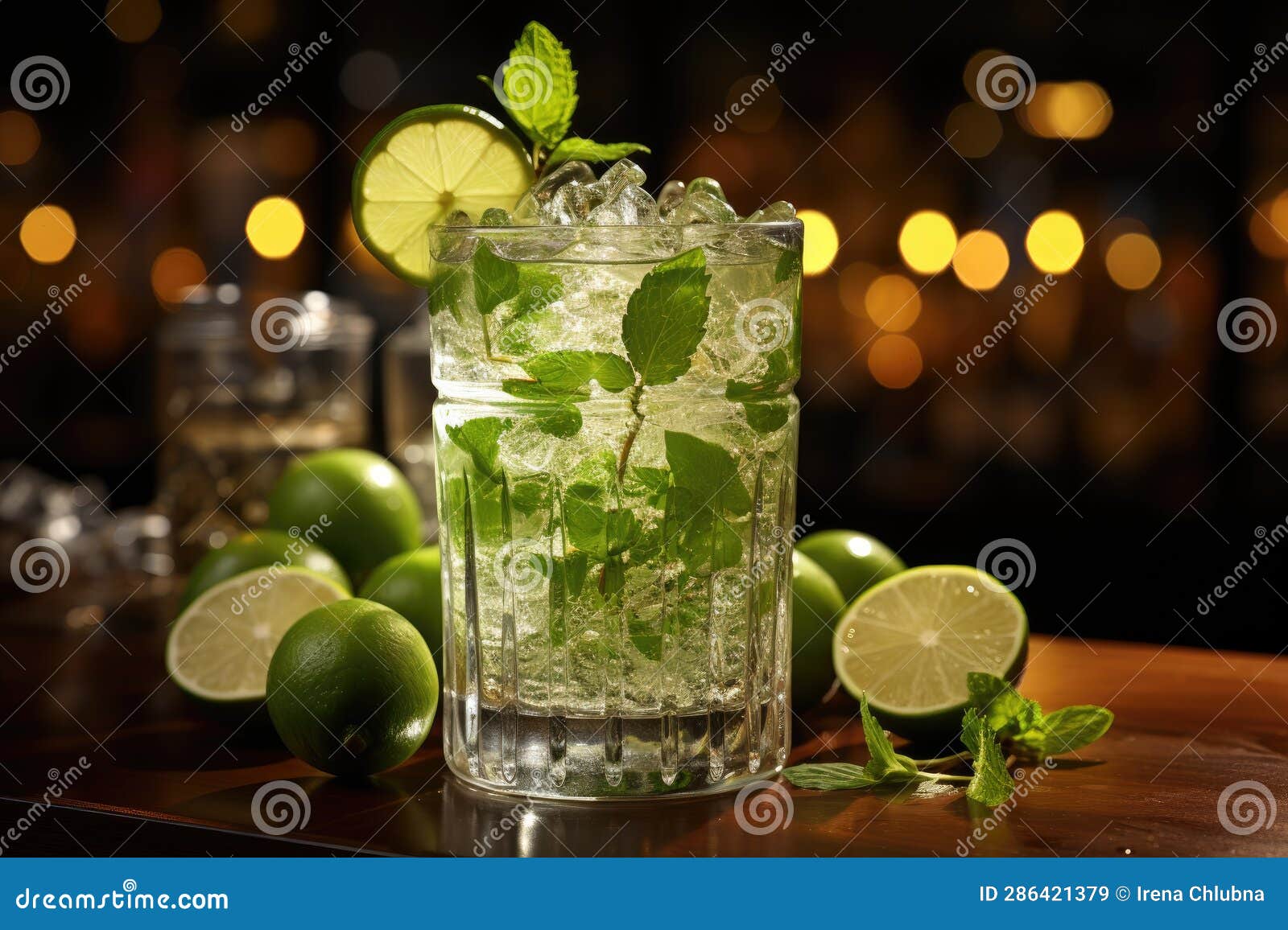 Glass of Caipirinha Cocktail on Table Stock Illustration - Illustration ...