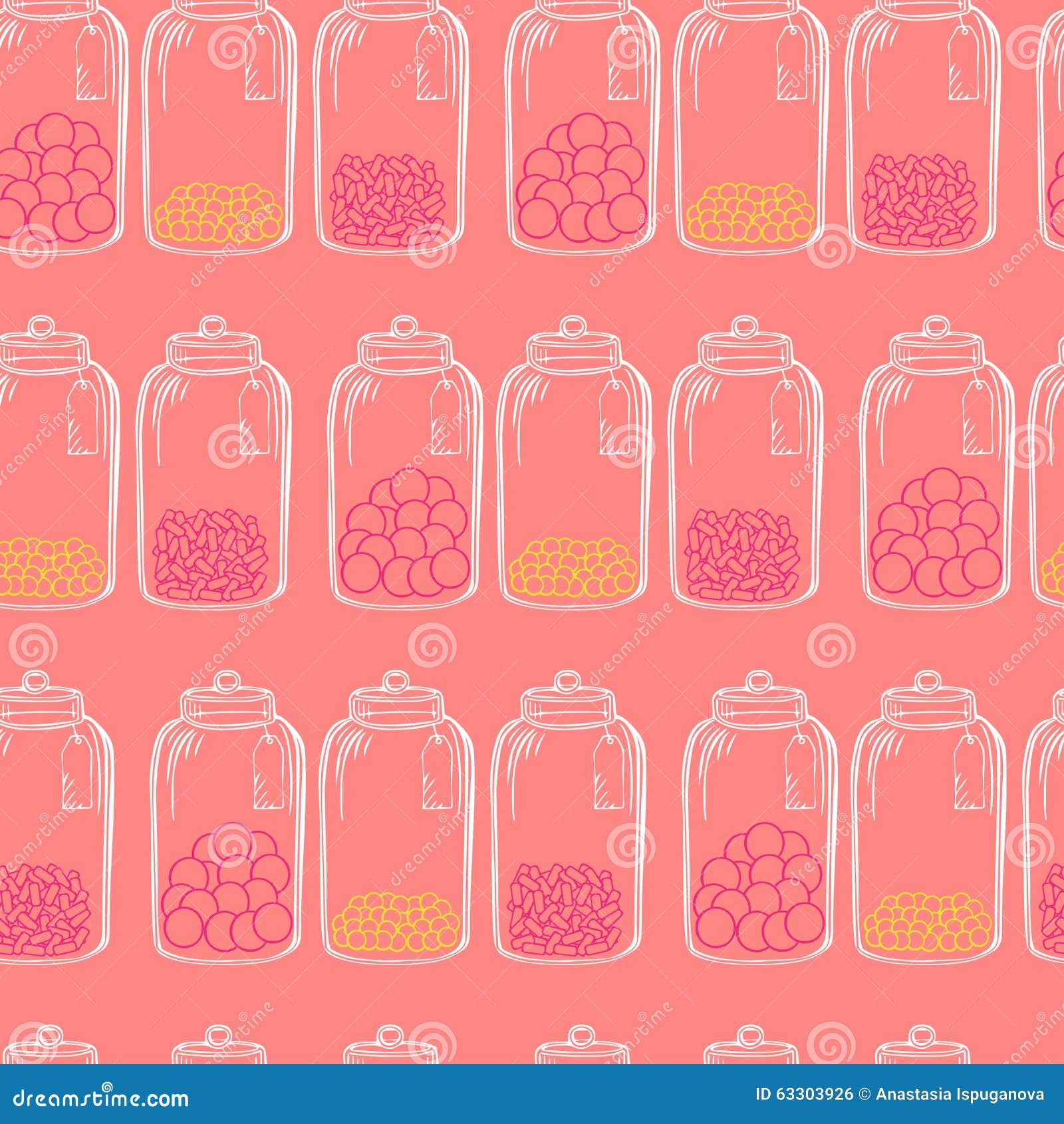 Glass candy jar stock illustration. Illustration of food - 63303926