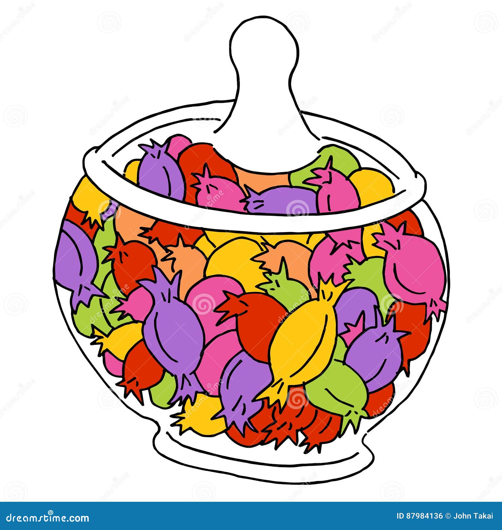 Glass Candy Jar stock vector. Illustration of traditional - 87984136