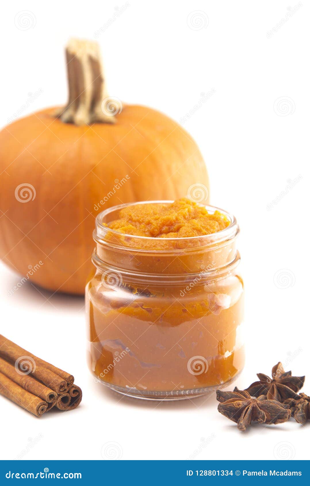 Glass Canning Jar Filled with Pumpkin Puree Stock Photo - Image of ...