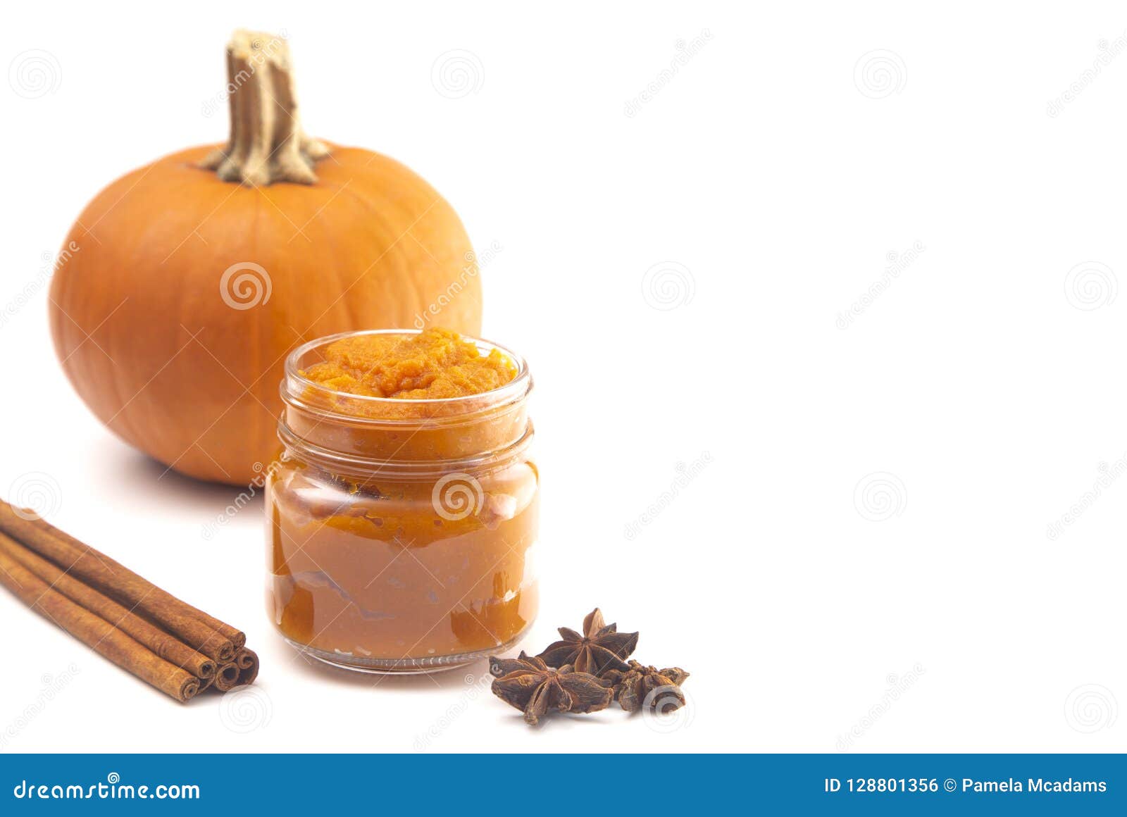 Glass Canning Jar Filled with Pumpkin Puree Stock Photo - Image of fall ...