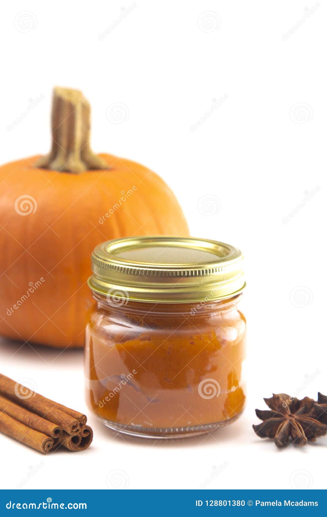 Glass Canning Jar Filled with Pumpkin Puree Stock Photo - Image of food ...