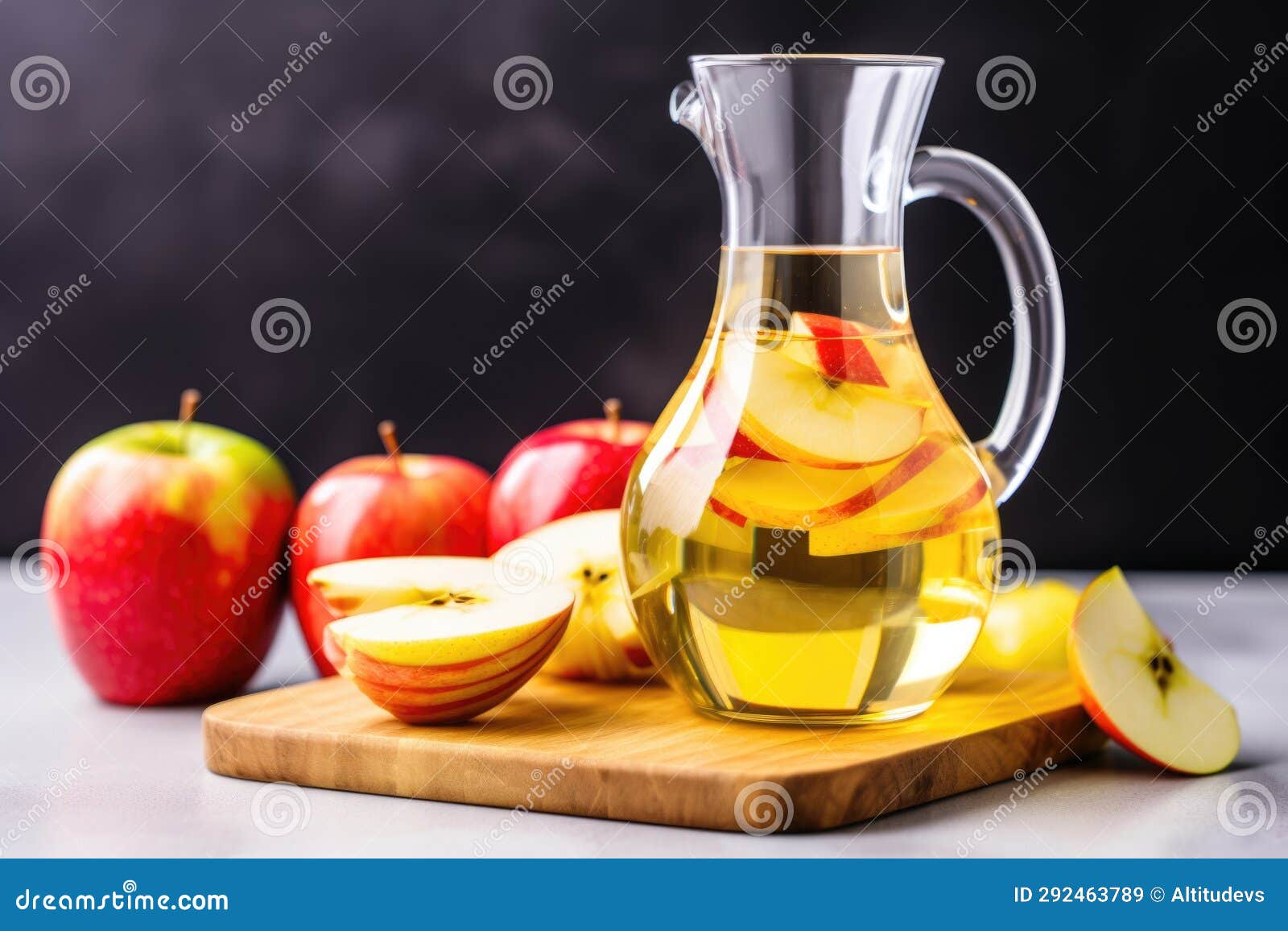 Glass Carafe Filled with Apple Cider Having Apple Slices Stock Image ...