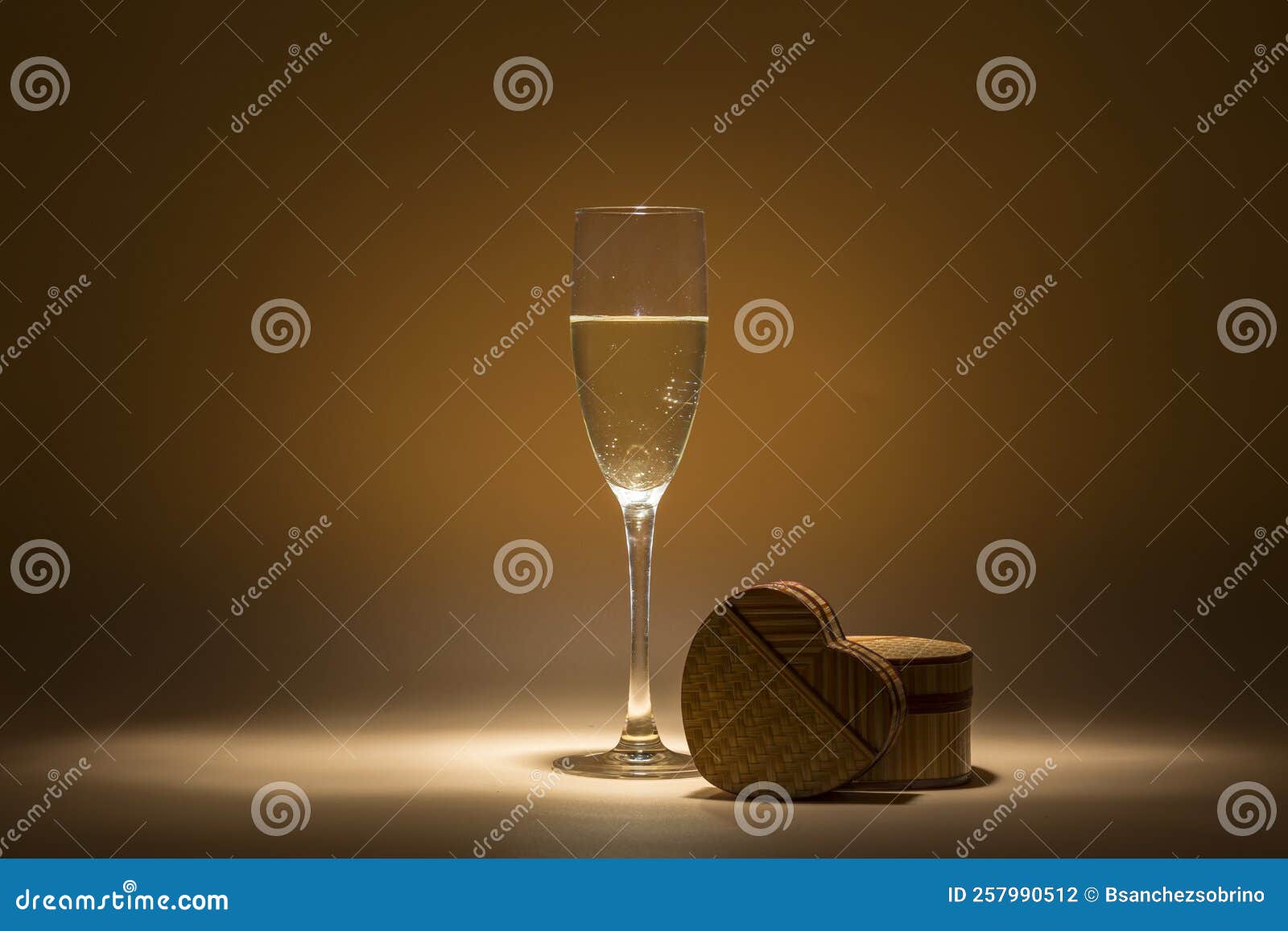 Glass of Cava and Heart-shaped Boxes in an Intimate Setting Stock Photo ...