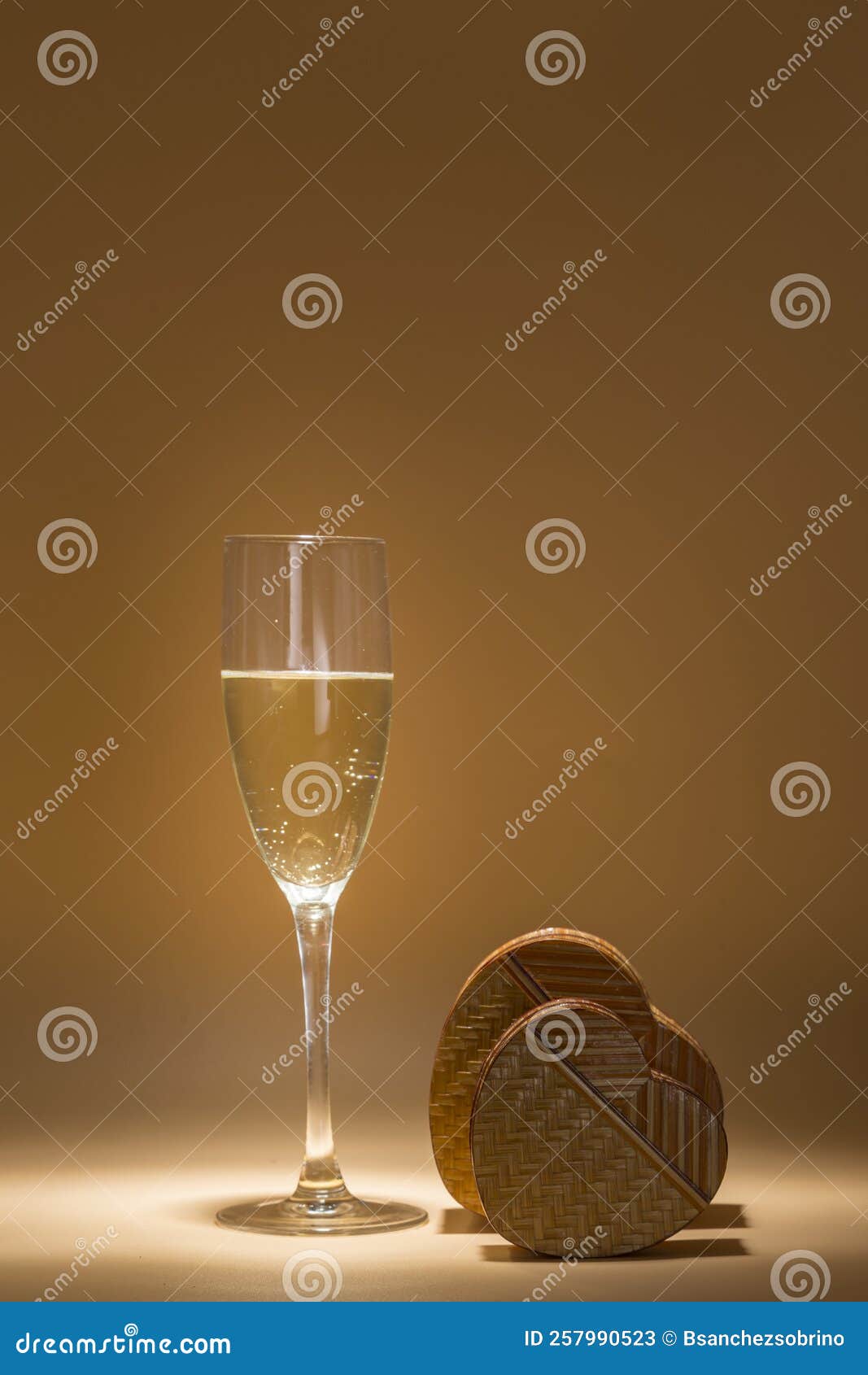 Glass of Cava and Heart-shaped Boxes in an Intimate Setting Stock Image ...