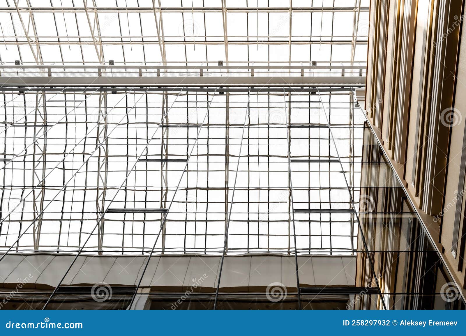 Glass Ceiling from Inside the Building Stock Photo - Image of frame ...