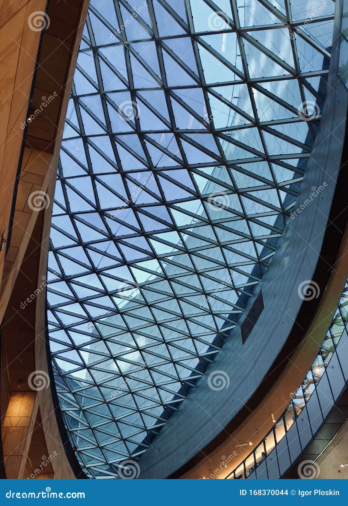 Glass ceiling in Mall stock photo. Image of design, mall - 168370044