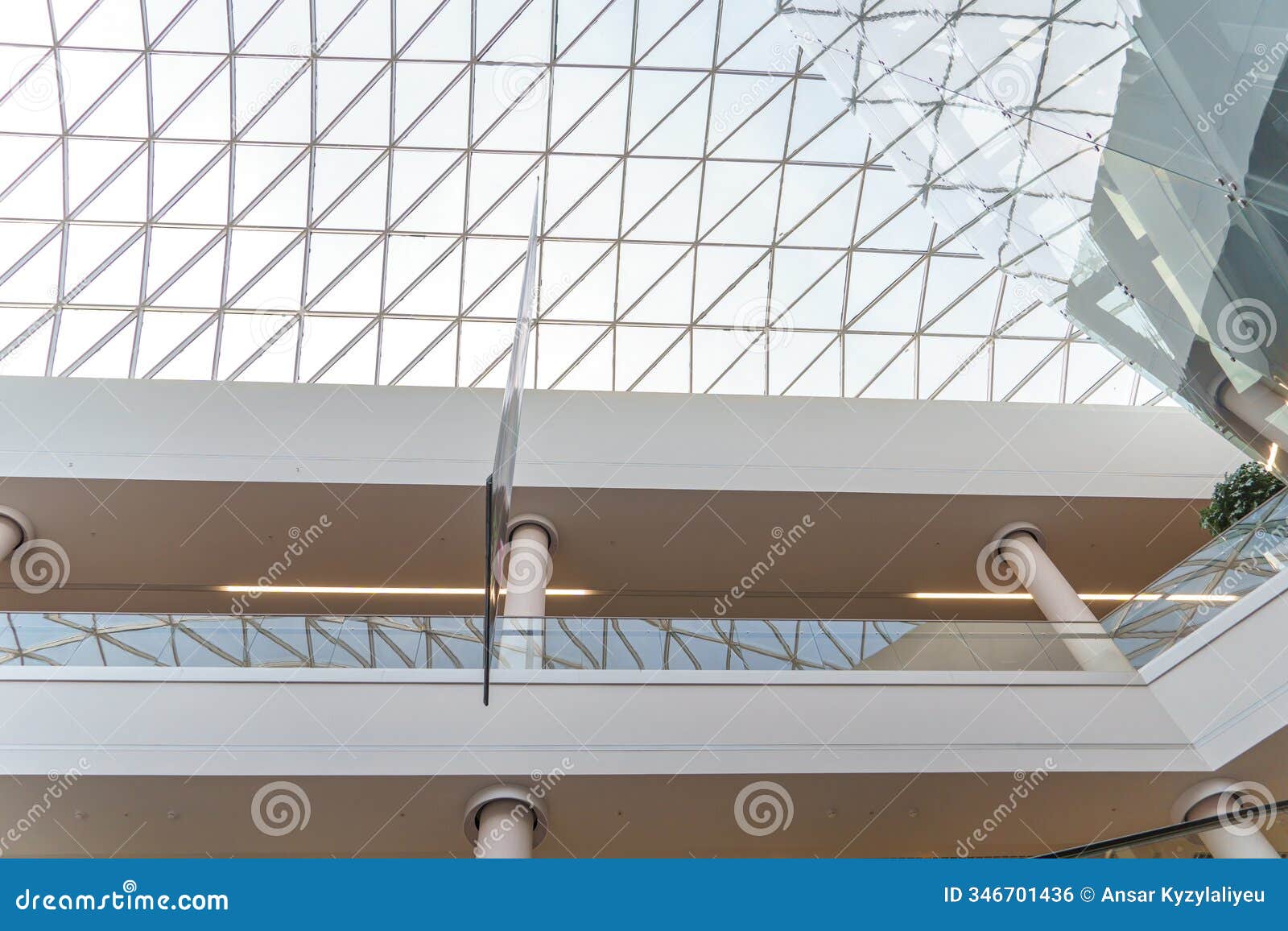 The Glass Ceiling in the Mall from the Inside. the Interior of the ...