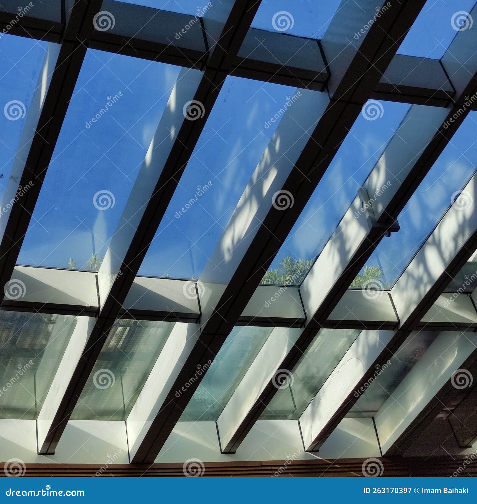 Sunshine Trough Glass Ceiling at the Mall Stock Image - Image of ...