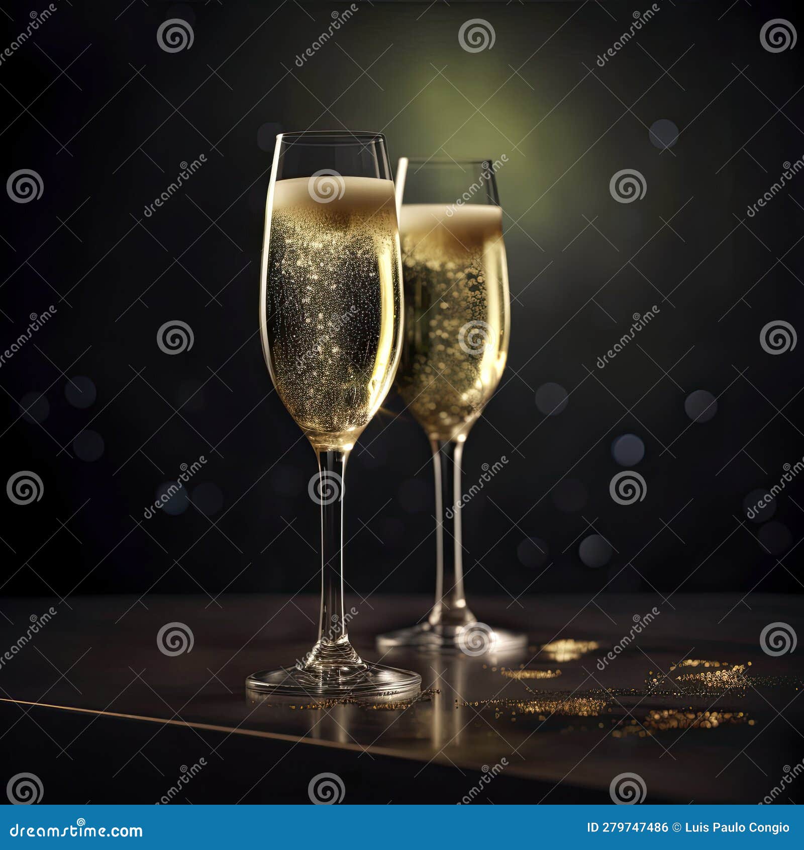 A glass of champagne stock illustration. Illustration of festive ...