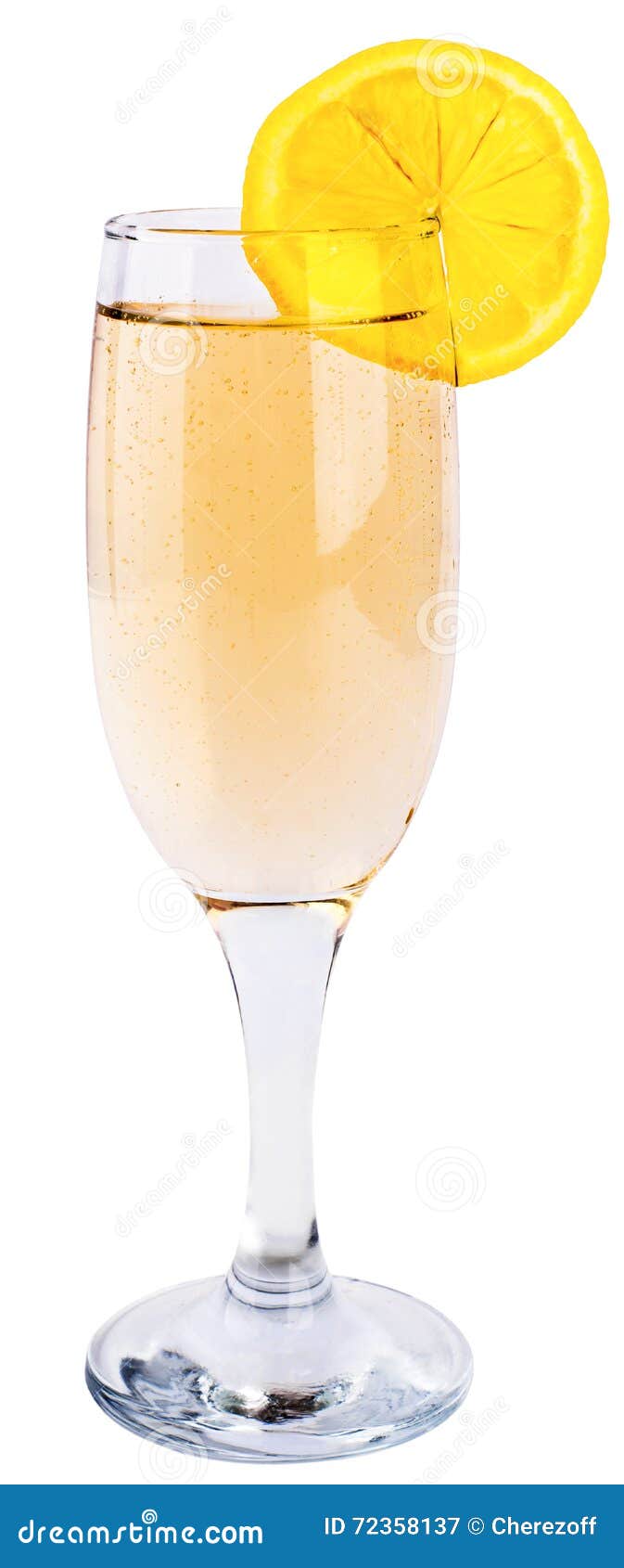 Glass of Champagne with Lemon Slice Stock Image - Image of bubbles ...