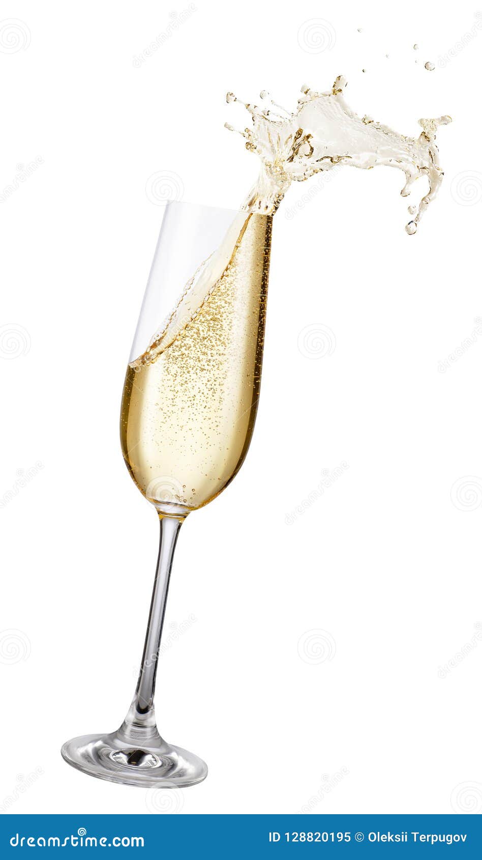 Glass of Champagne with Splash Stock Image - Image of celebration ...
