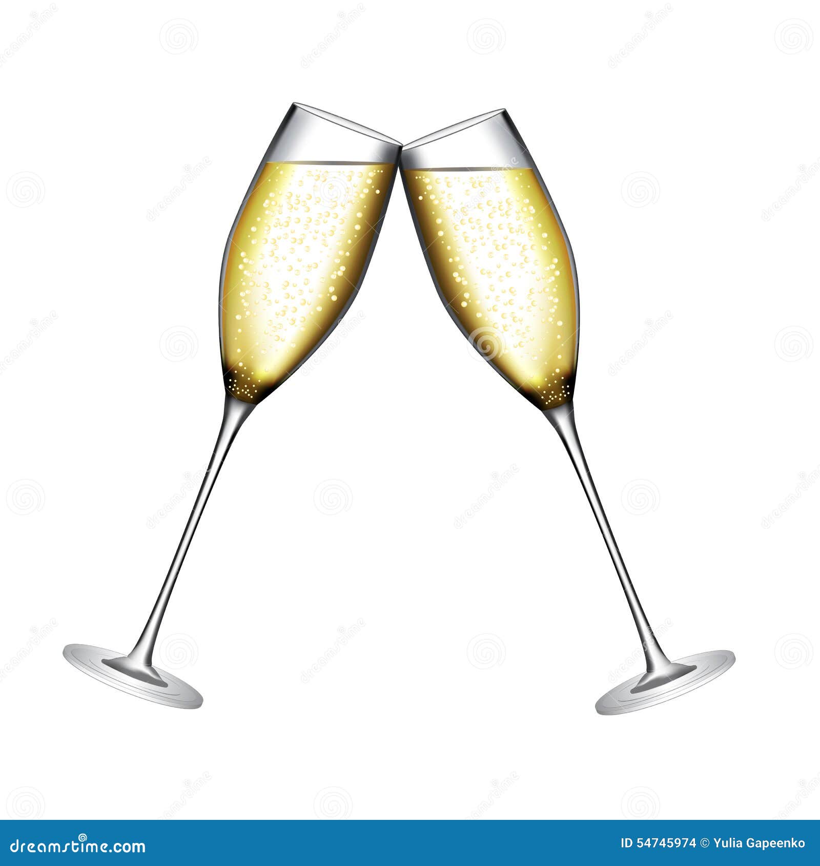 Glass of Champagne Vector Illustration Stock Vector - Illustration of ...