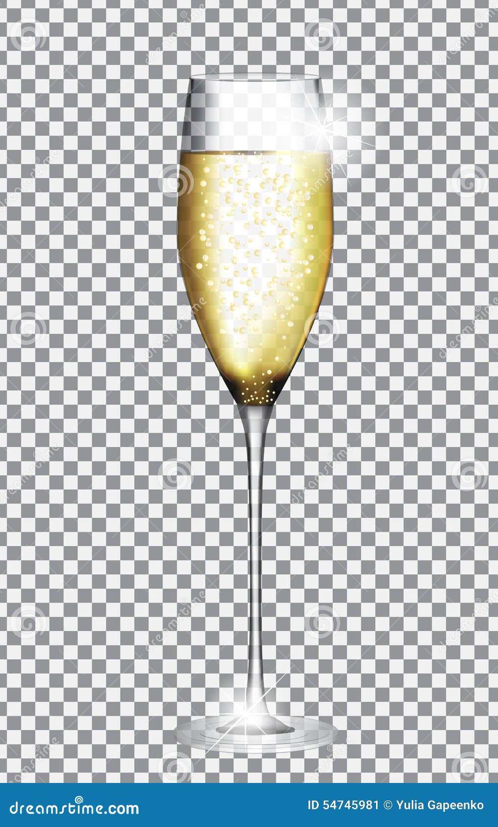 Glass of Champagne Vector Illustration Stock Vector - Illustration of ...
