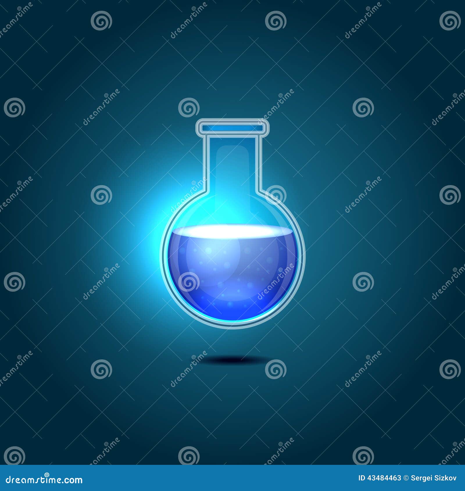 Glass Chemical Flask with Blue Toxic Liquid. Stock Vector ...