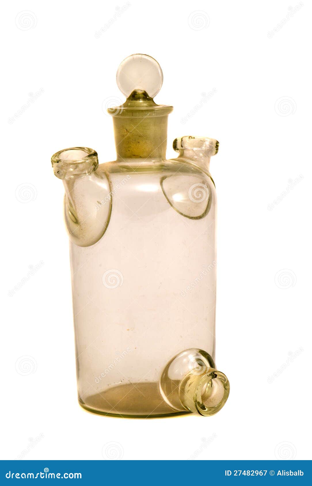 Glass Chemical Laboratory Bottle on White Stock Image - Image of dirty ...