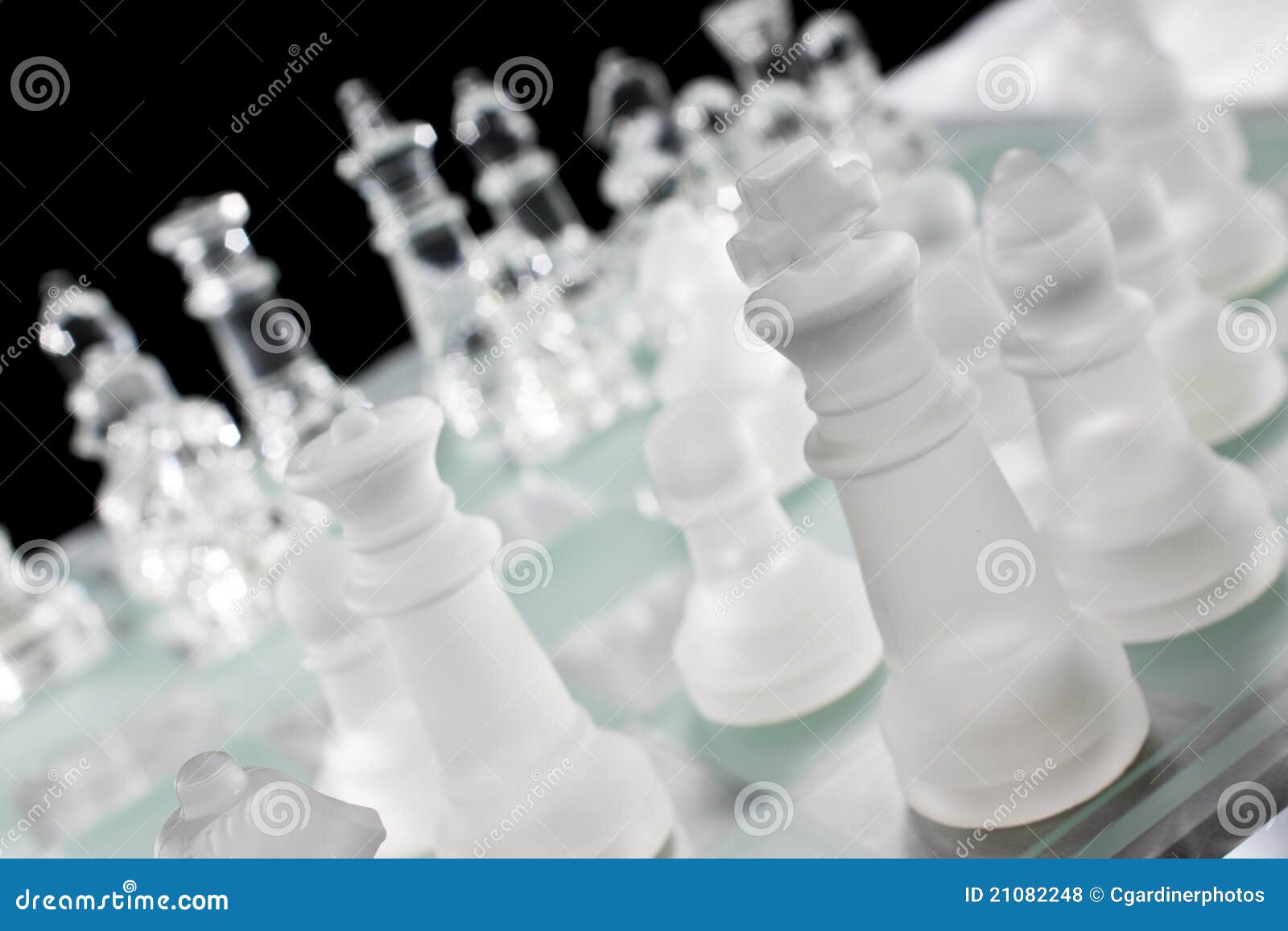 Glass Chess Board and Pieces Stock Photo - Image of king, detail: 21082248