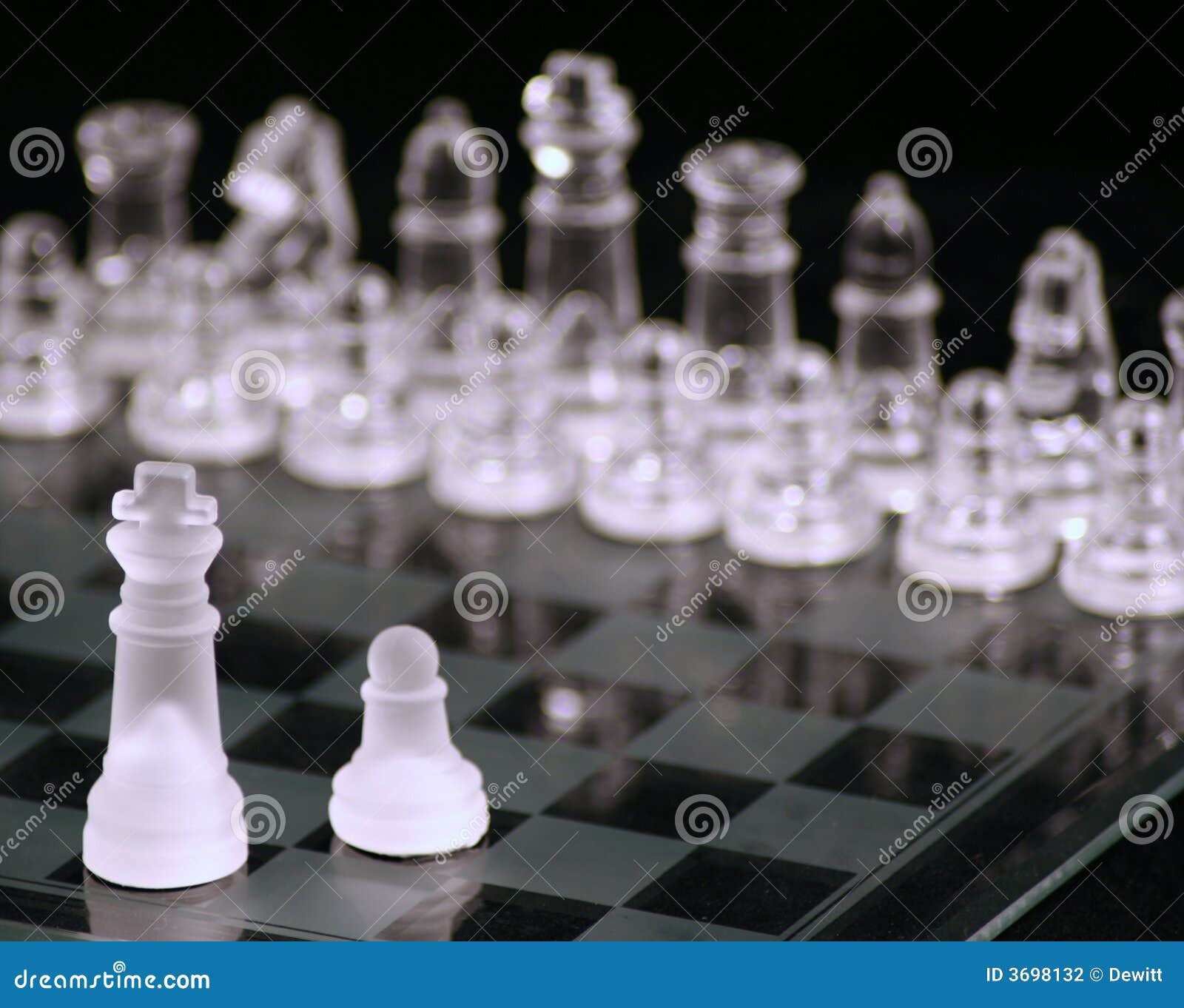 Glass chess king plus pawn stock photo. Image of game - 3698132