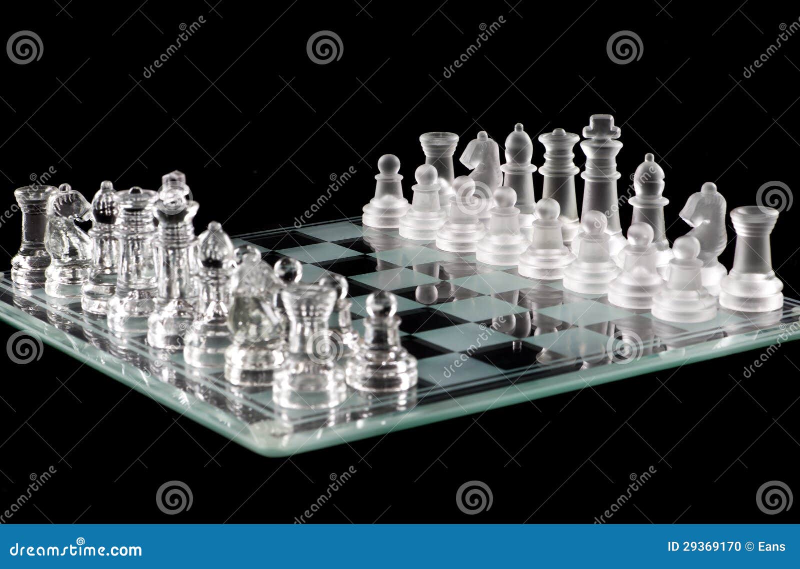 Glass chess over black stock photo. Image of knight, isolated - 29369170