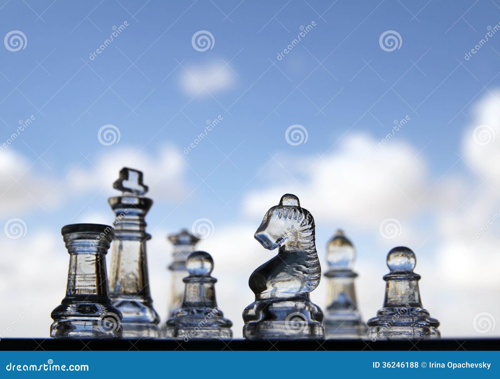 Glass chess pieces stock photo. Image of chess, glass - 36246188