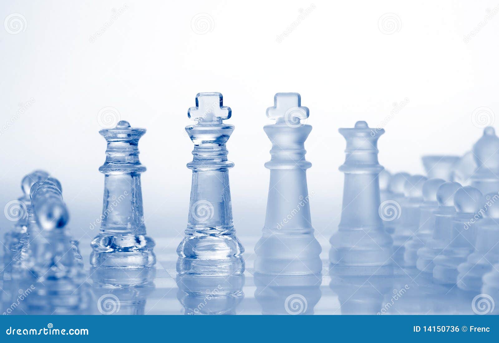 Blue Glass Chess Set