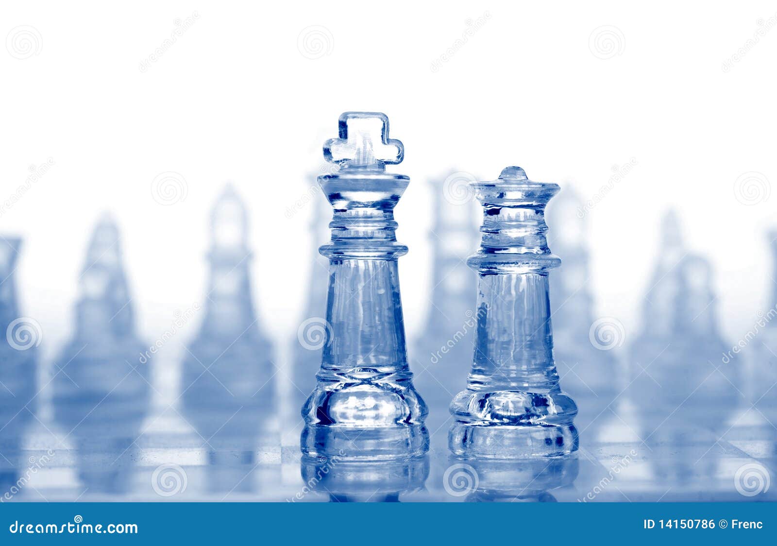 Glass Chess Pieces with Blue Light Stock Photo - Image of intellectual ...