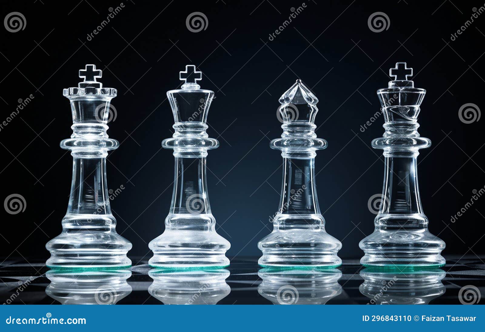 Glass Chess Pieces on a White Background -Generative Ai Stock ...