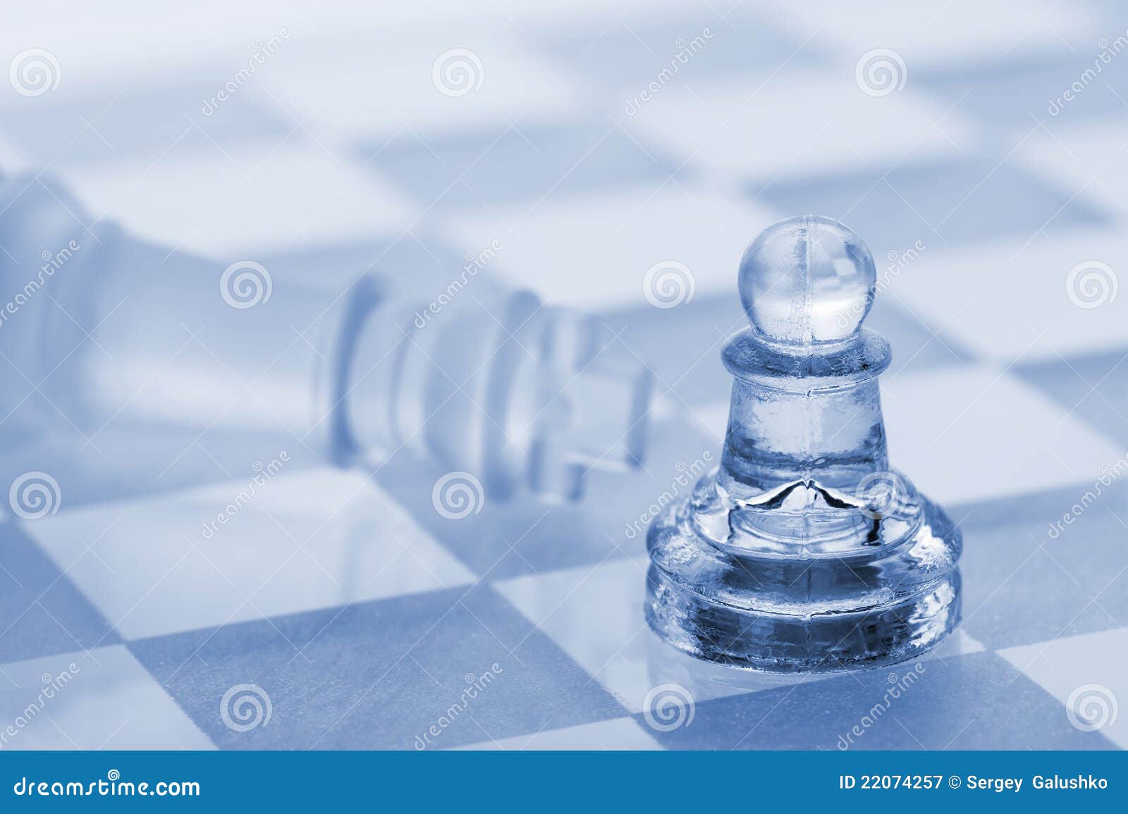 Glass Chess. a Victory of a Pawn Over a King Stock Image - Image of ...