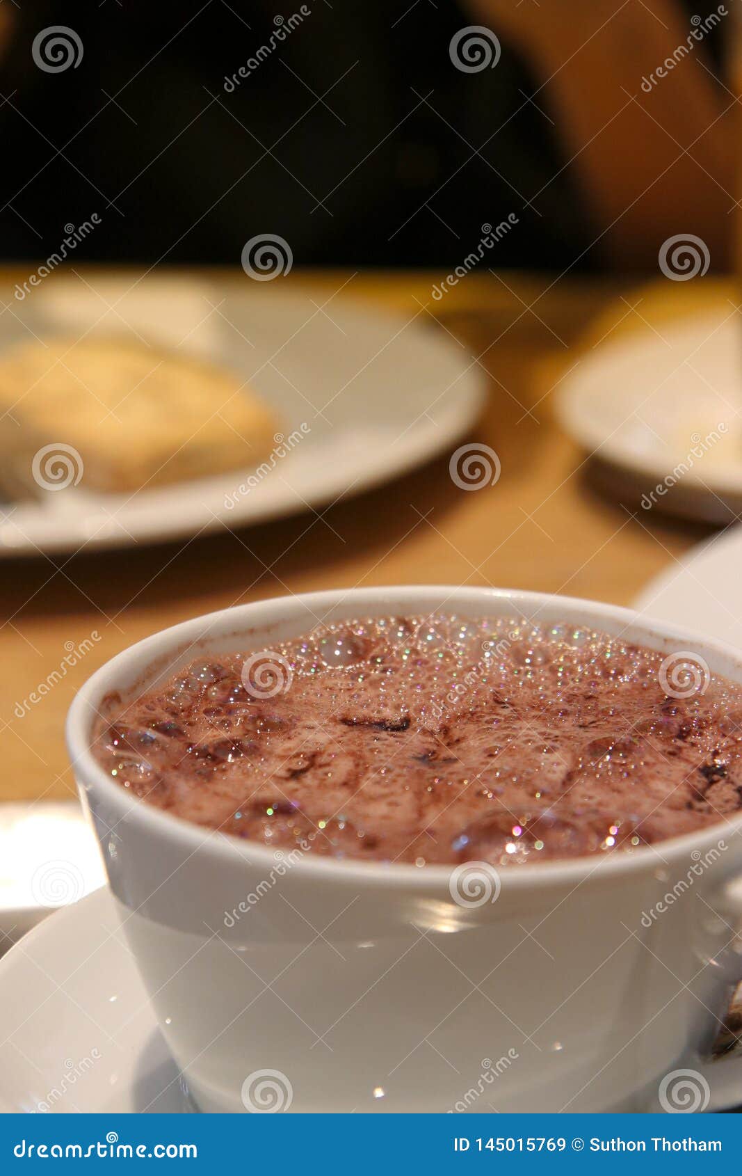 Glass of Chocolate Milkshake with Frothy Bubbles Stock Image - Image of ...