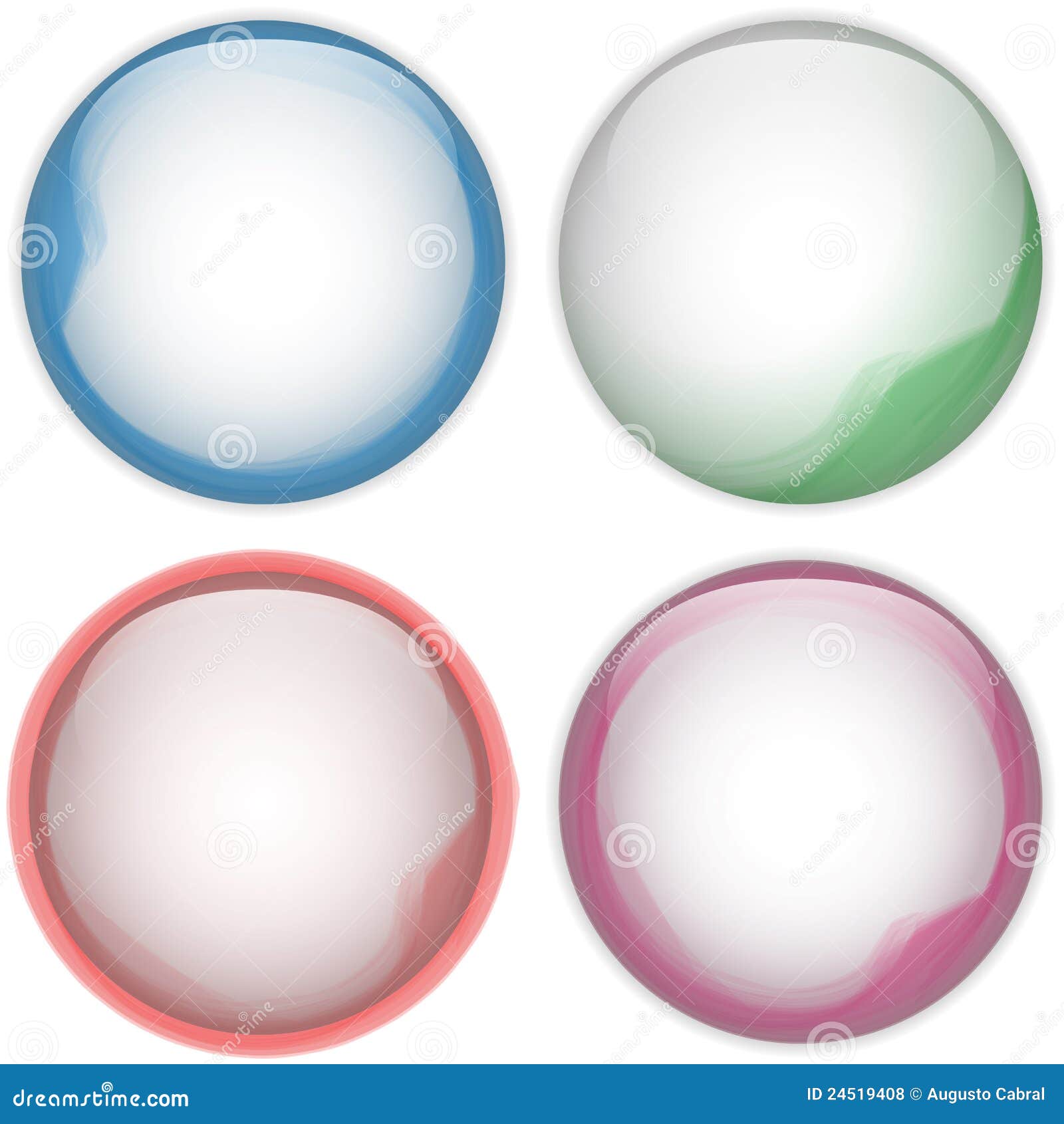 Glass Circle Button Colorful Acqua Stock Vector - Illustration of green ...