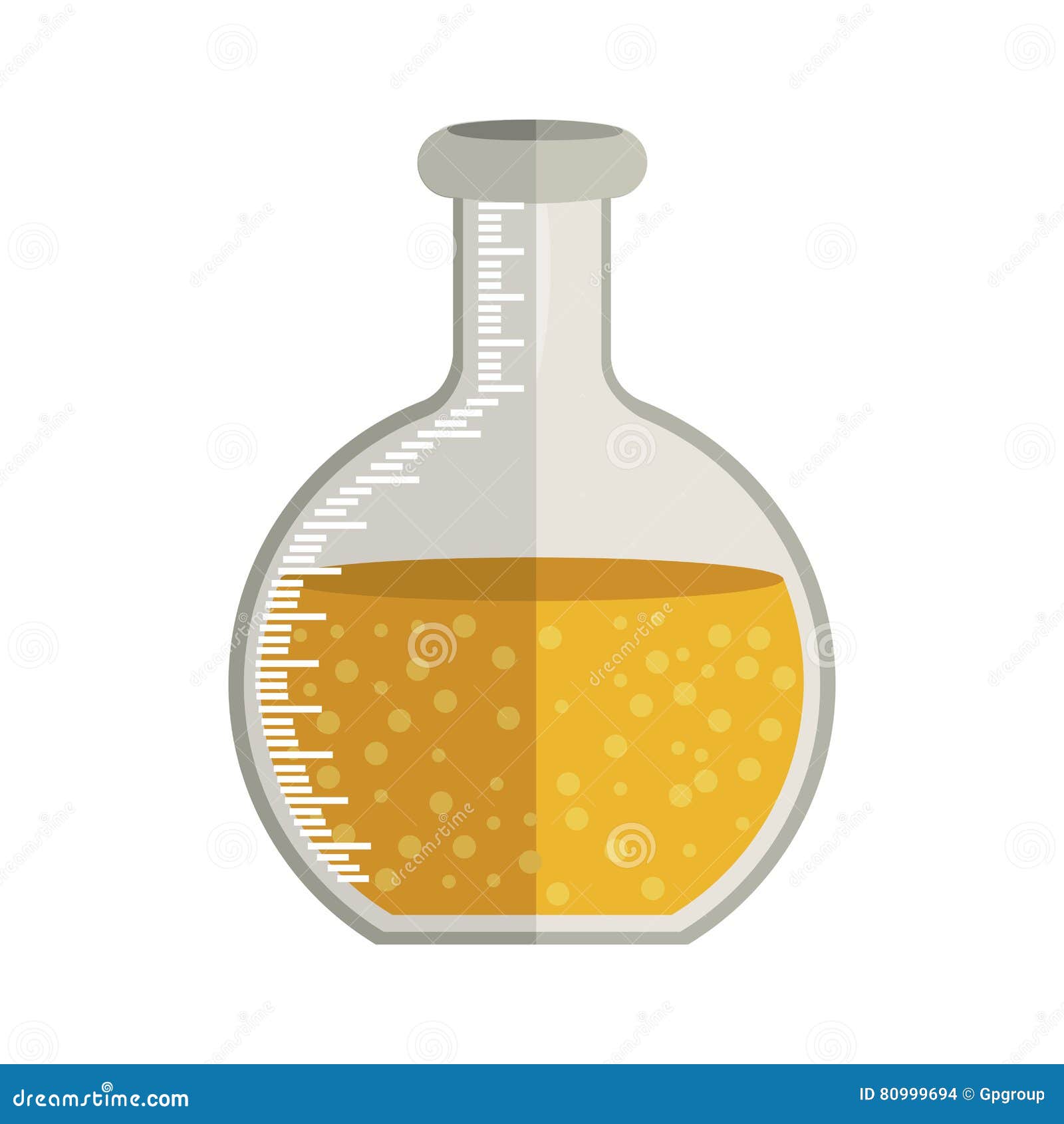 Glass Circular Beaker for Laboratory with Liquid Solution Stock Vector ...